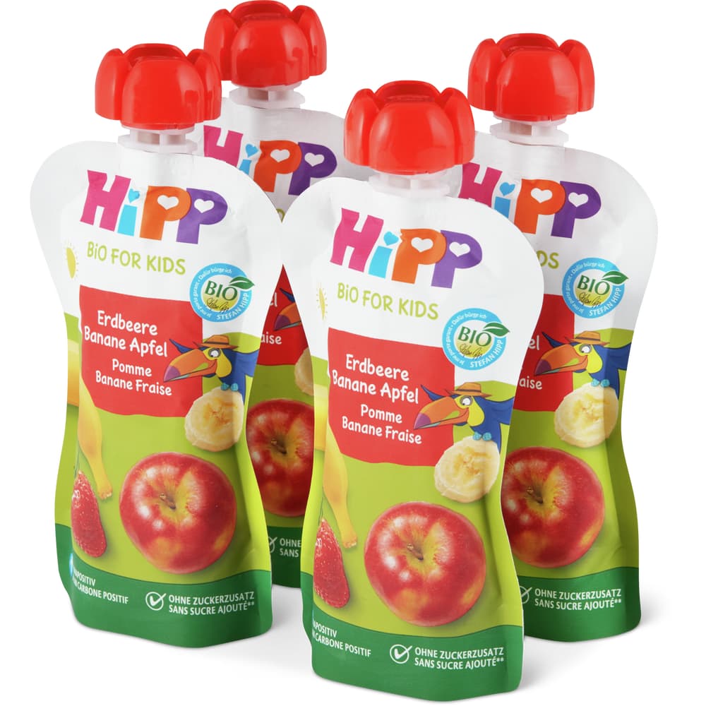 HiPP Bio Hippis · Quetschbeutel Erdbeere, Banane & Apfel • Migros Online