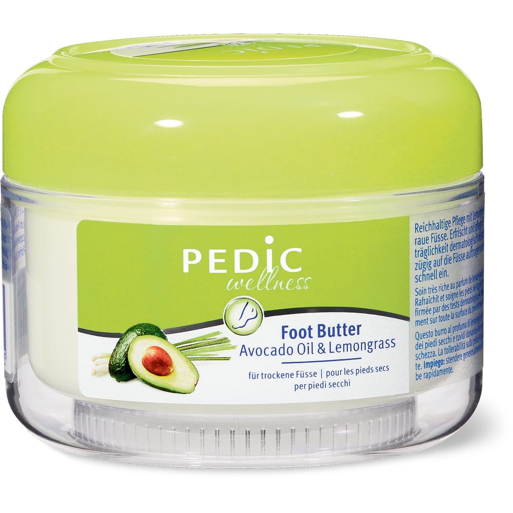 Pedic Wellness · Foot butter · Avocado oil & lemongrass • Migros