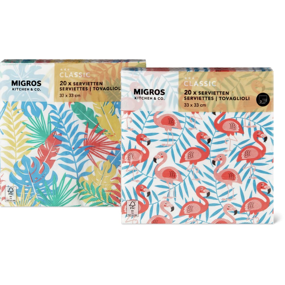 MIGROS KITCHEN & CO. · Serviettes 33x33cm • Migros