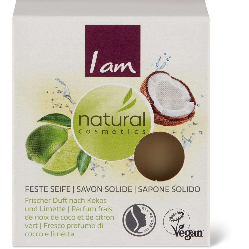 I am natural cosmetics · Solid Hand Soap · Coconut & Lime • Migros