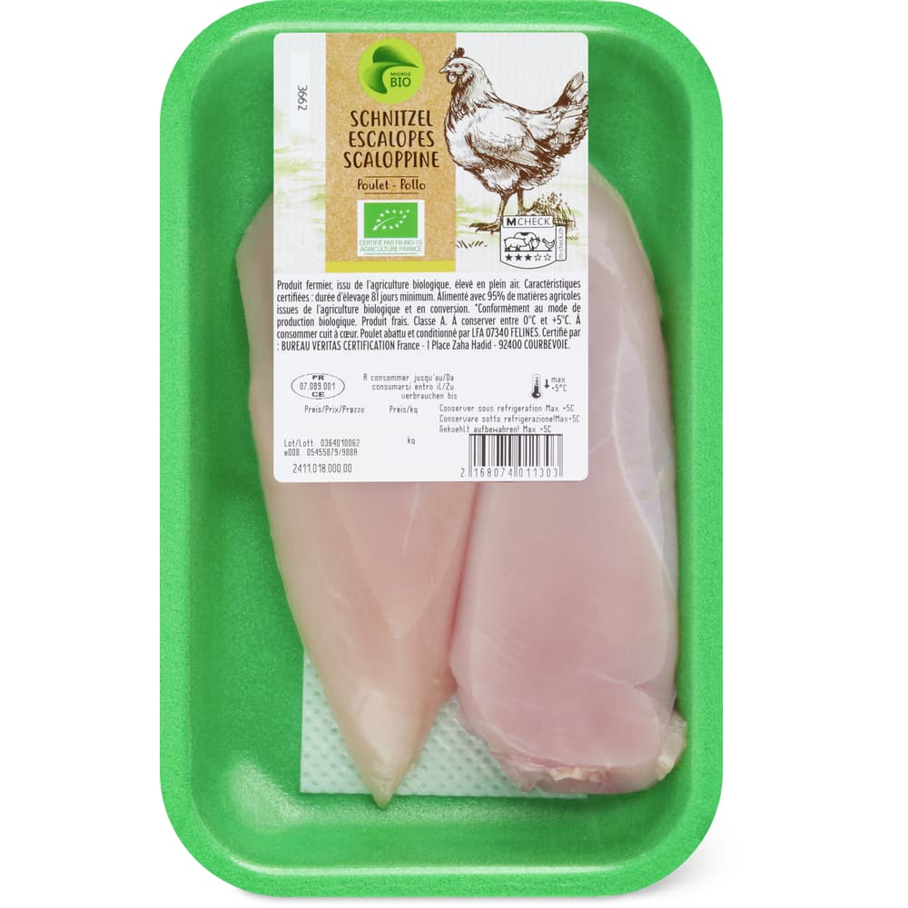 Bio · Poulet-Schnitzel · Import • Migros Online