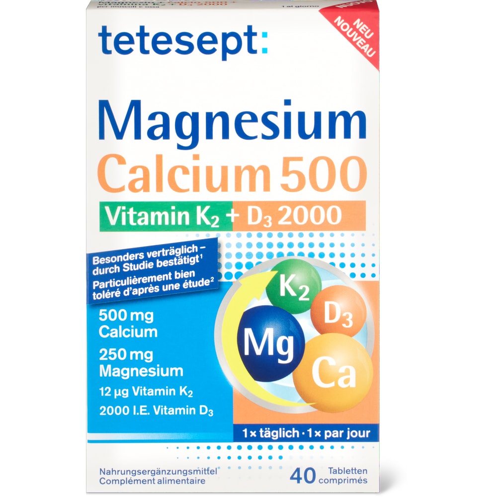 Tetesept · Magnesium & Calcium & D3 & K2 Tabletten • Migros Online