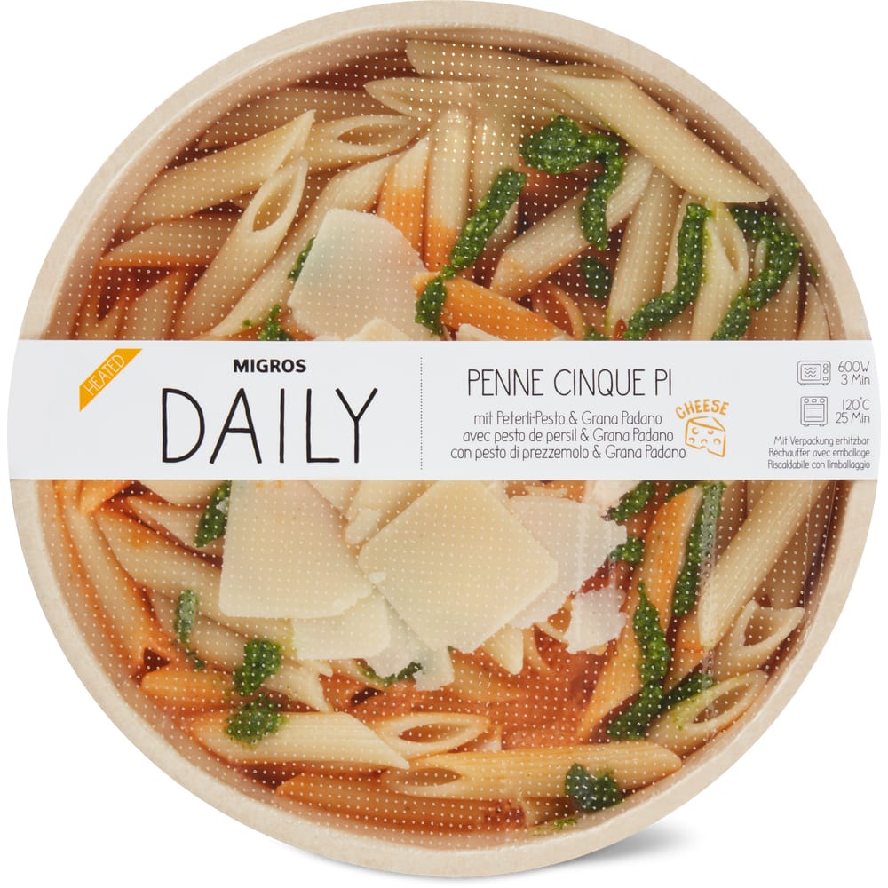Migros Daily · Penne Cinque Pi · With Parsley Pesto & Grana Padano • Migros