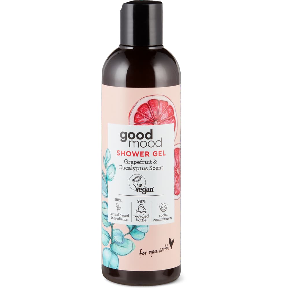 good mood · Shower gel · Grapefruit & Eucalyptus • Migros