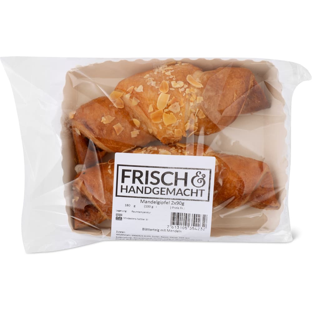 Frisch & Handgemacht · Mandelgipfel 2 Stück • Migros