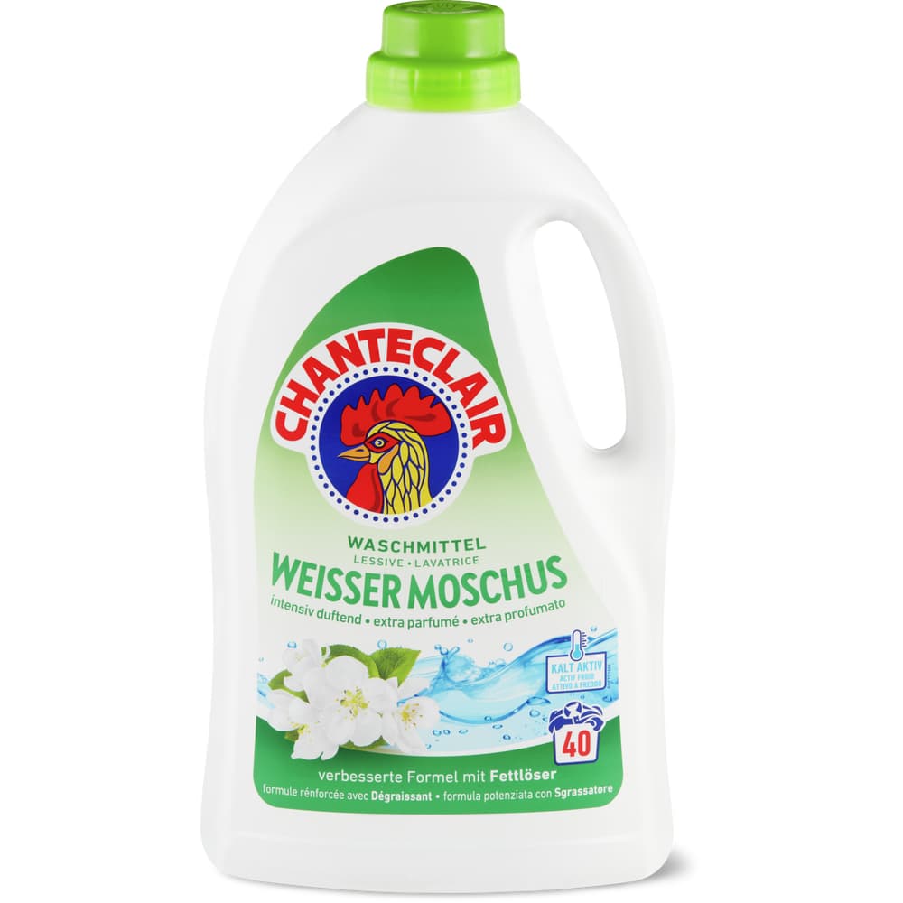 Chante Clair · Flüssigwaschmittel · Weisser Moschus, 40 Waschgänge • Migros