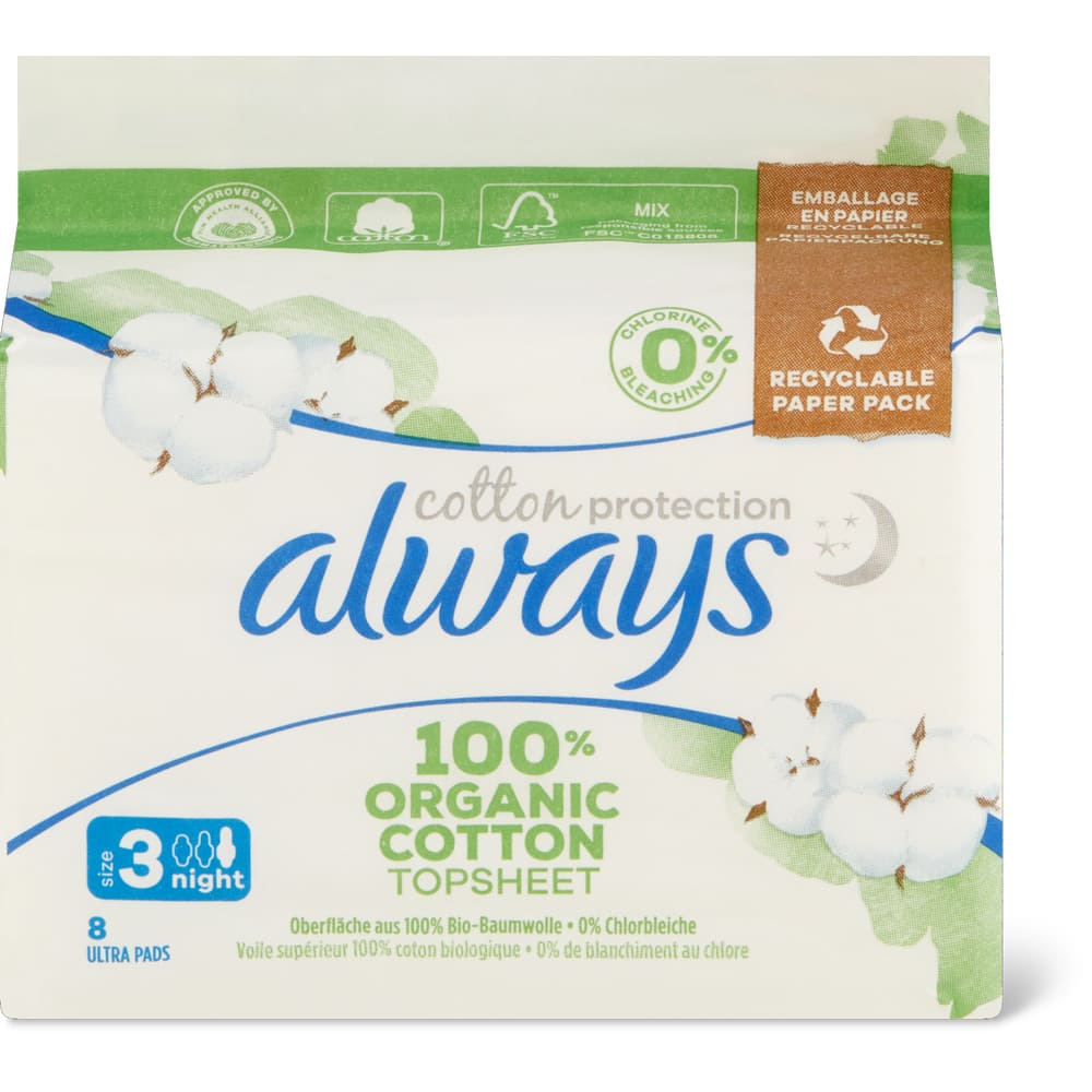 Always Cotton Protection · Binde Ultra Night · Bio Cotton, mit Flügel ...