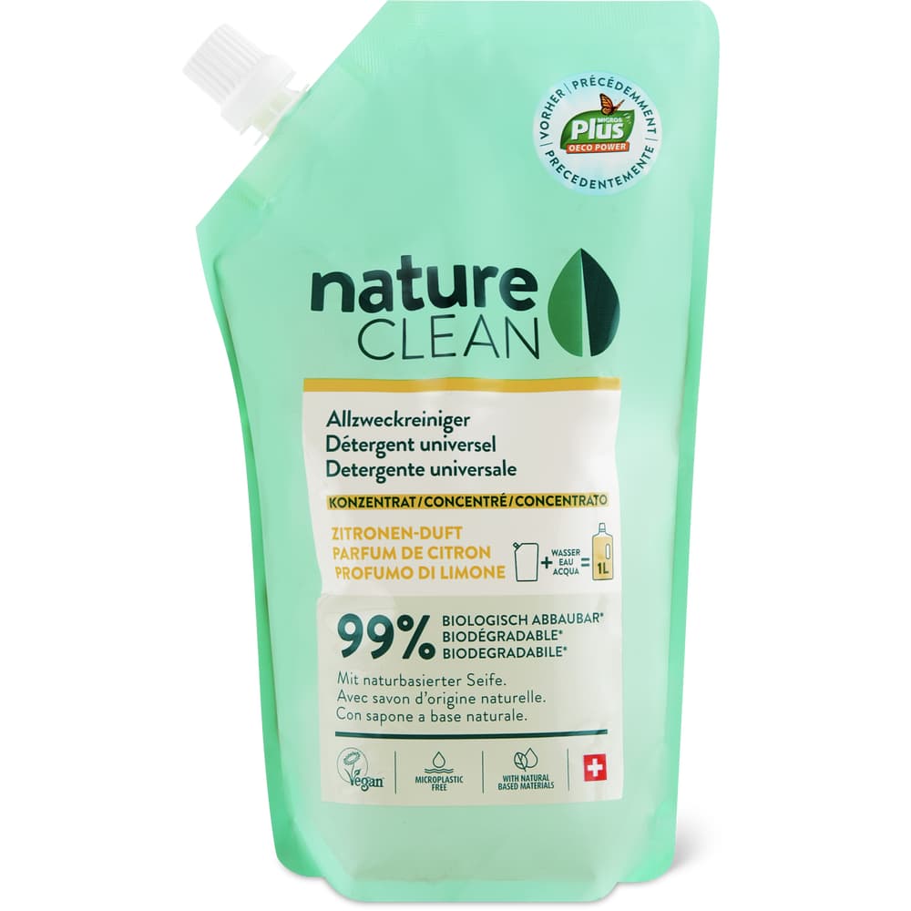Nature Clean · Concentrated all-purpose cleaner refill • Migros