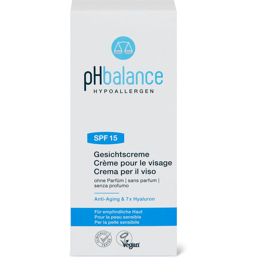 pH balance Hypoallergen · Crème pour le visage anti-âge · IPS 15 • Migros