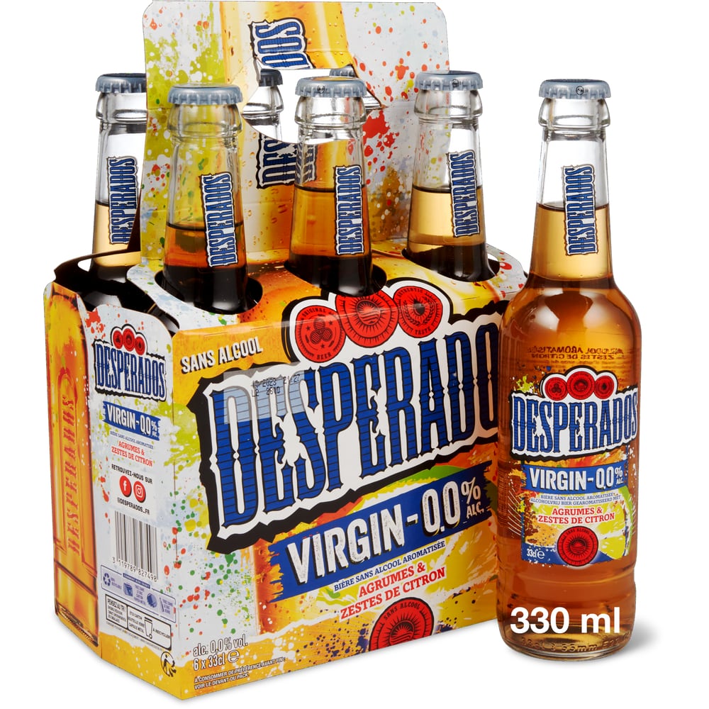 Desperados · Virgin 0.0% · alcohol-free • Migros