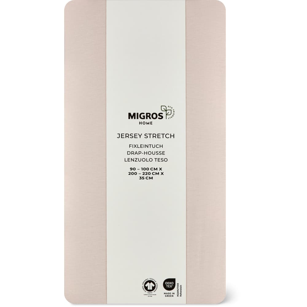 Migros Home · Jersey Stretch Fitted Sheet · 90–100 x 200–220 x 35 cm ...