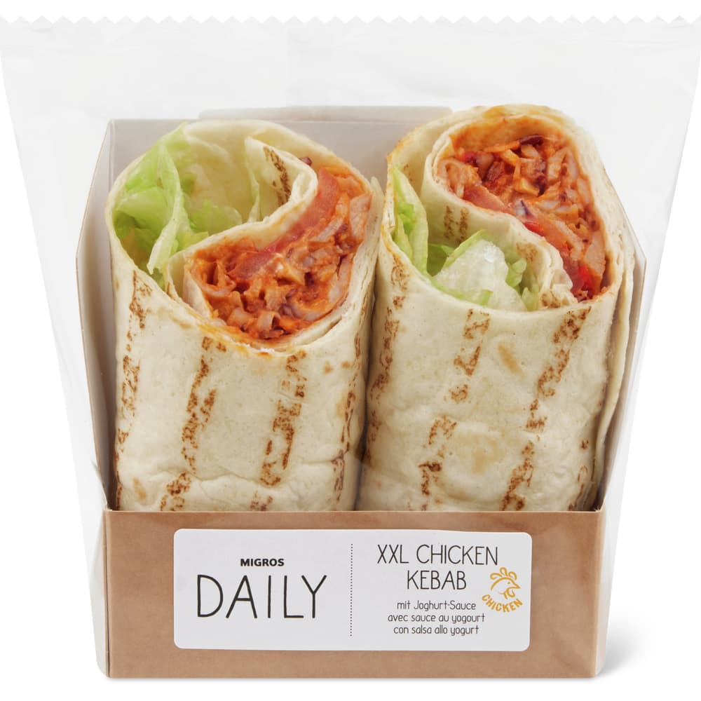 Migros Daily · Migros Daily Wrap Chicken Kebab XXL • Migros