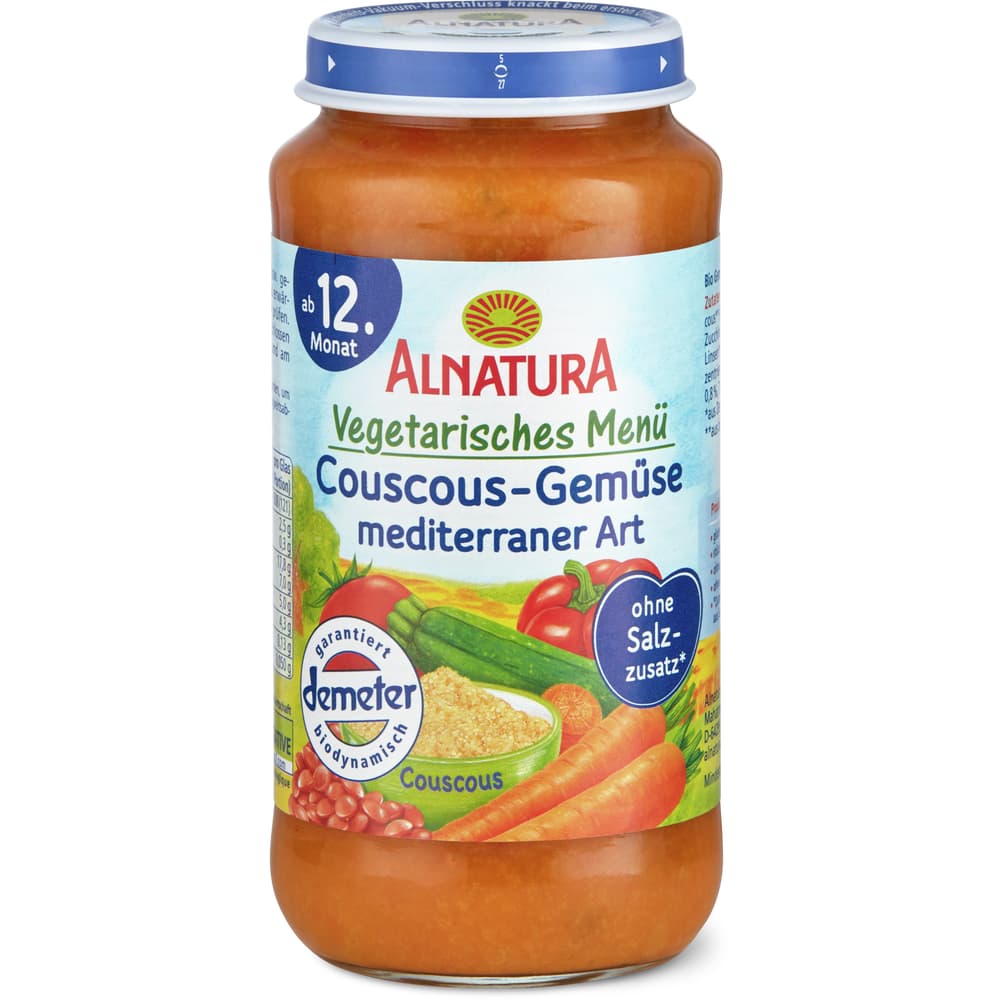 Alnatura · Puréed Mediterranean-Style Couscous & Vegetables · Bio ...