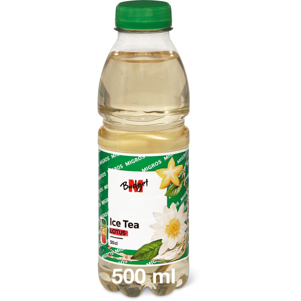 M-Budget · Iced tea · Lotus • Migros