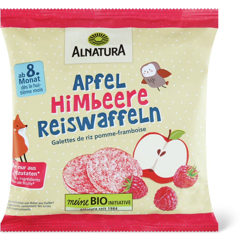 Alnatura · Apple & Raspberry Rice Cakes · From 7 Months • Migros