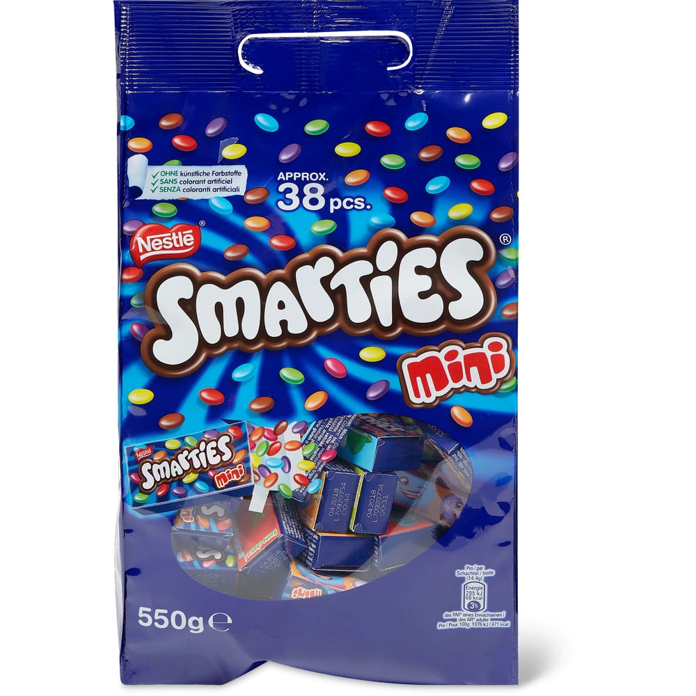 Smarties Mini · Chocolate lentils with sugar coating · Mini • Migros Online