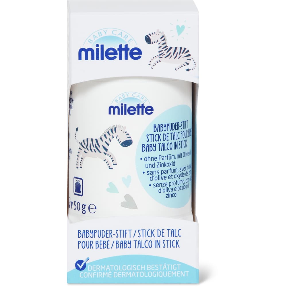 Milette Baby Care · Stick de talc · sans parfum, avec huile d’olive et ...