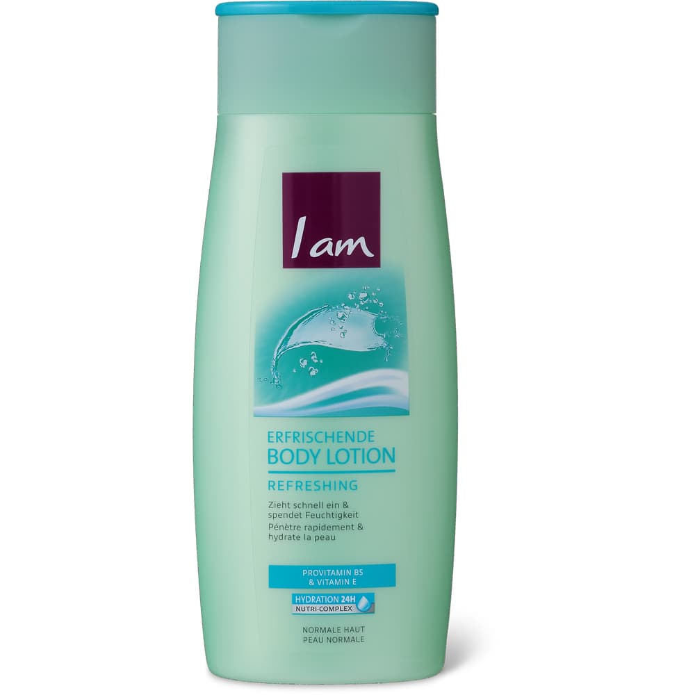 I am · Body Lotion · Refreshing - pour peau normale • Migros