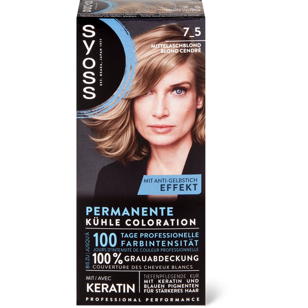 Syoss · Hair Colour · 7.5 Medium Ash Blond, permanent • Migros Online