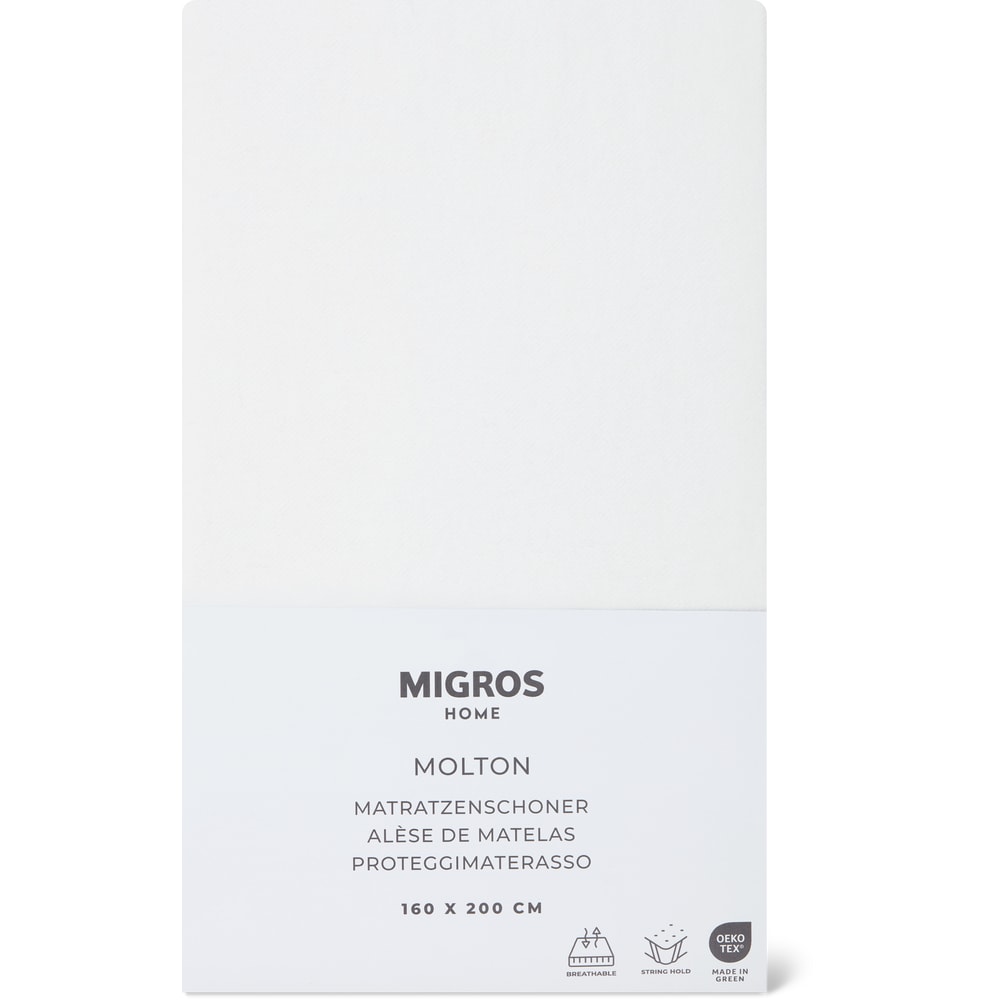 Migros Home · Molton Mattress Protector · 160 x 200 cm, White • Migros