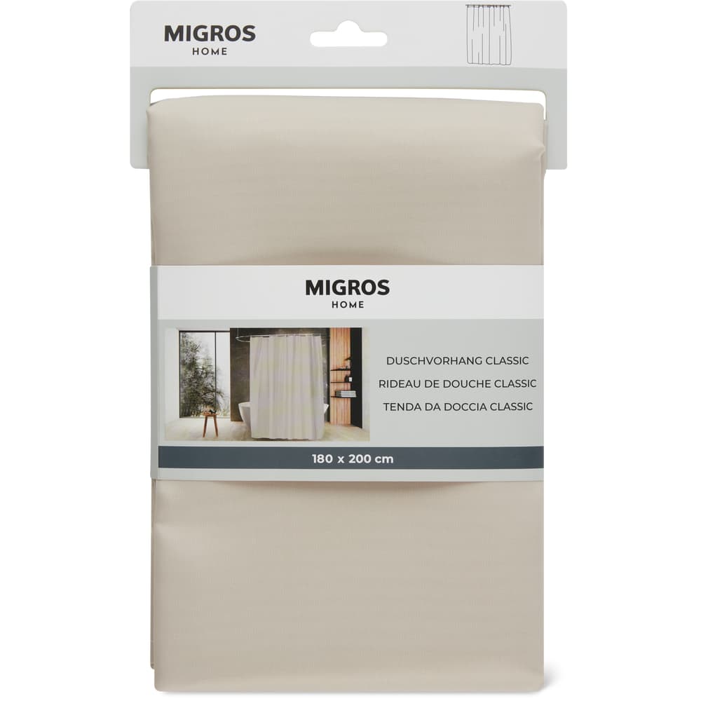 Migros Home · Duschvorhang · 180 x 200 cm, 90GSM sandy • Migros