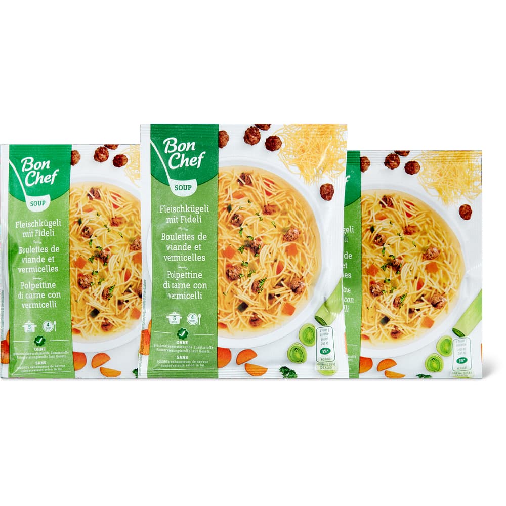 Bon Chef · Suppe getrocknet · Fleischkügeli mit Fideli • Migros Online