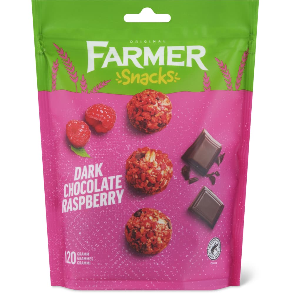 Farmer Snacks · Getreidesnack · Framboise, chocolat noir • Migros