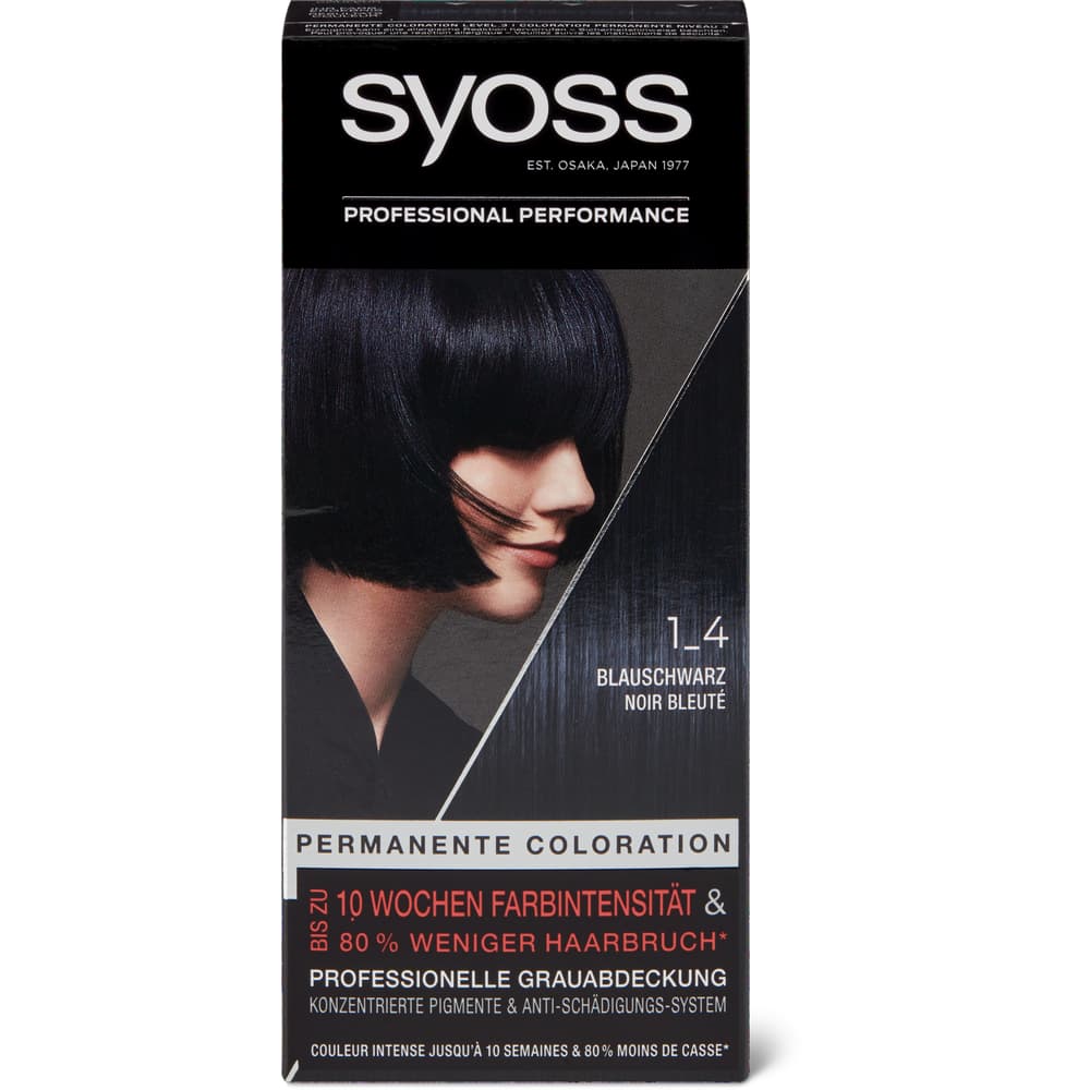 Syoss · Permanent hair color · 1-4 Blue black • Migros