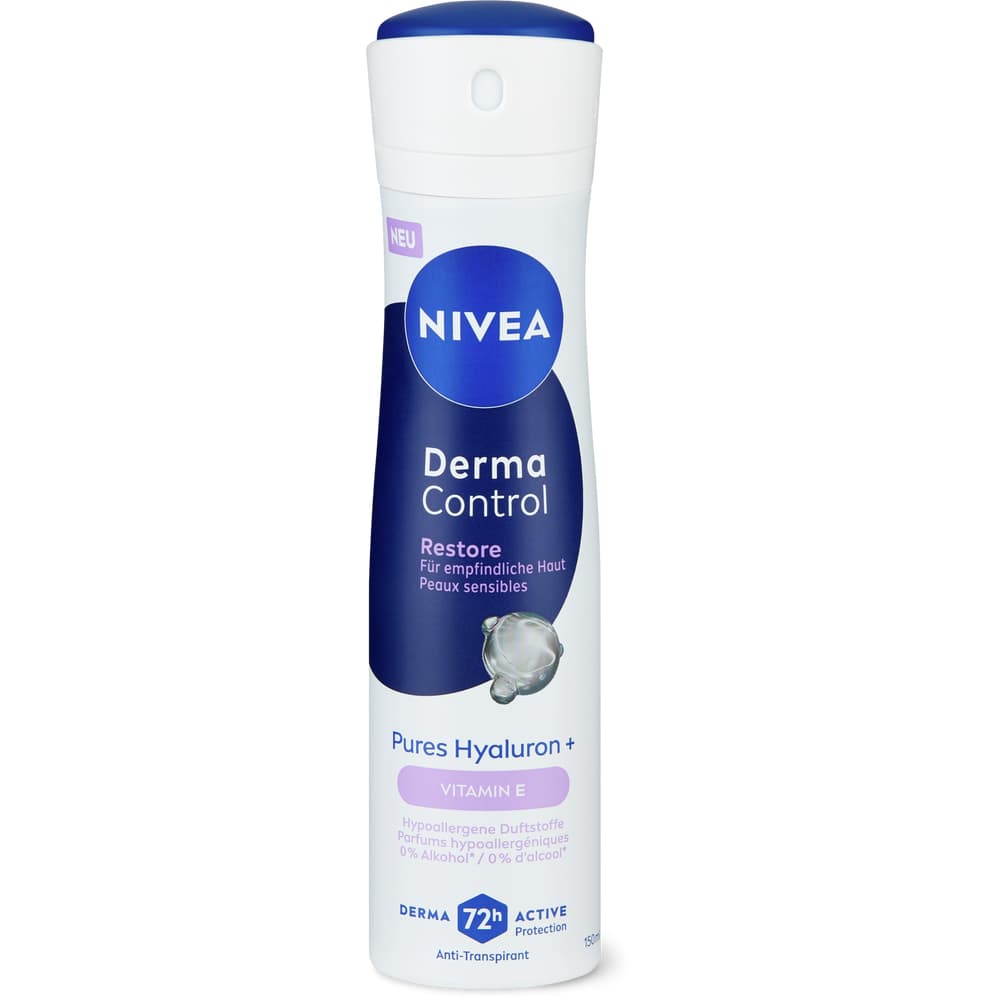 Nivea Derma Control · Déodorant spray · Restore, 72h, 0% d'alcool ...