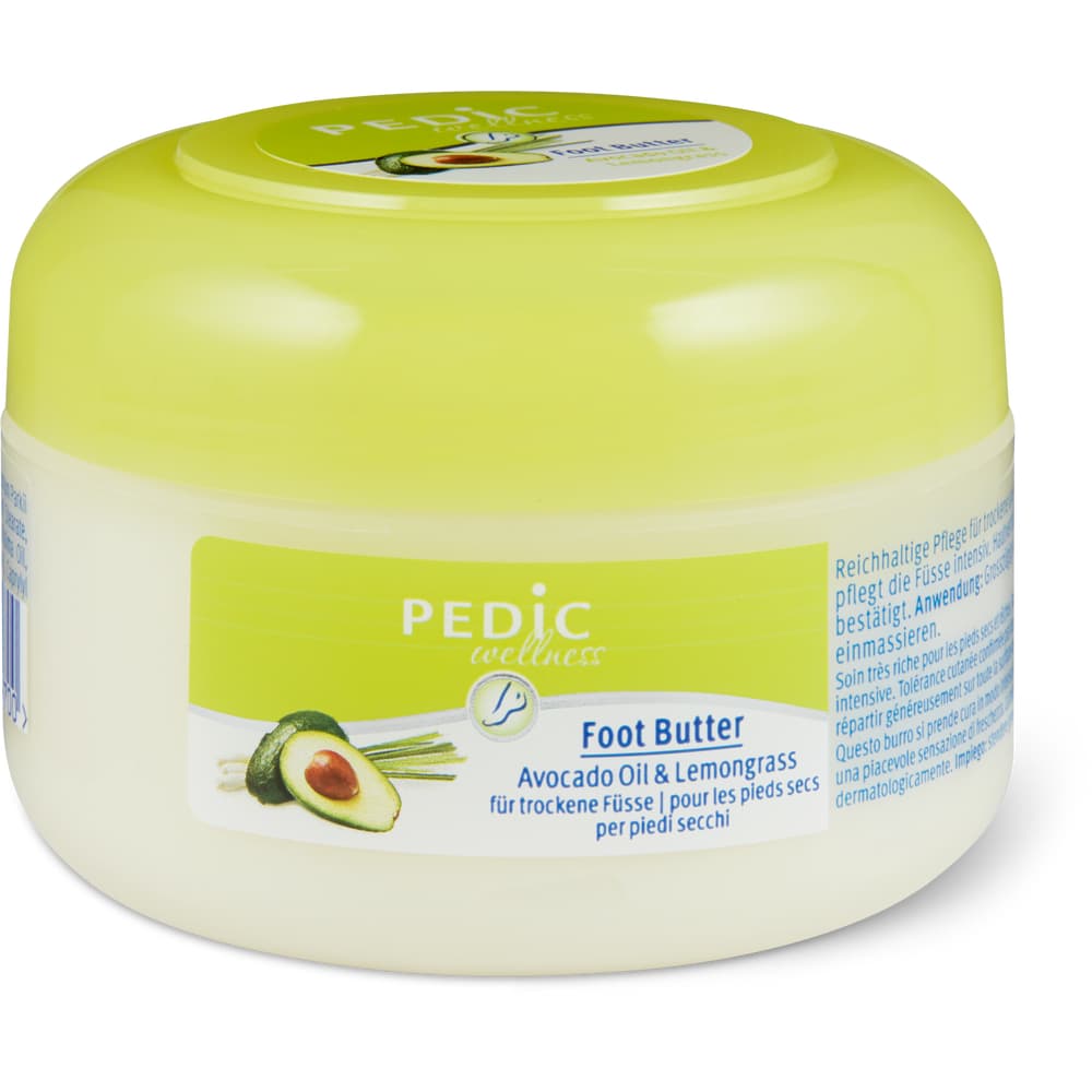 Pedic Wellness · Foot butter · Avocado oil & lemongrass • Migros