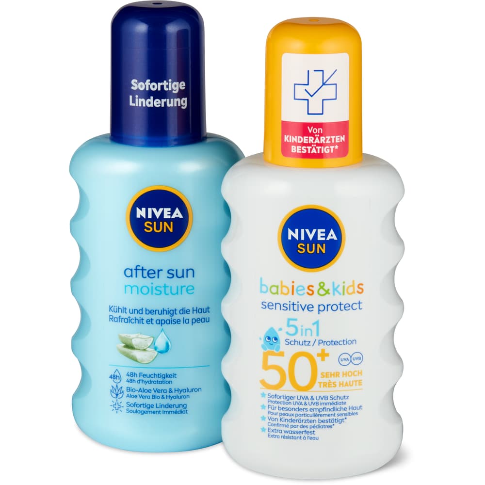 Nivea Sun · Sun spray Kids + after sun care · Babies & Kids Sensitive ...