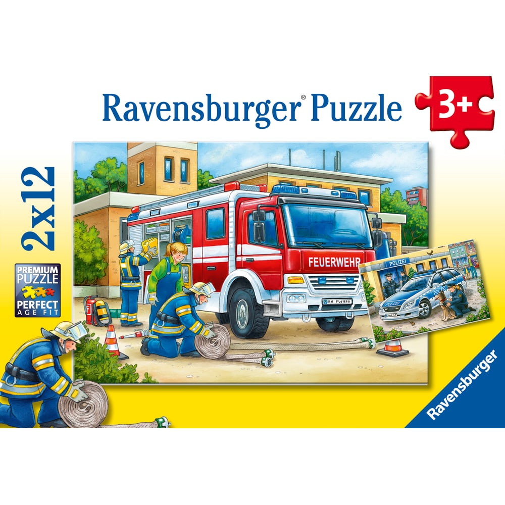 Ravensburger · Police and Fire Brigade Puzzle · 2 x 12 Pieces • Migros
