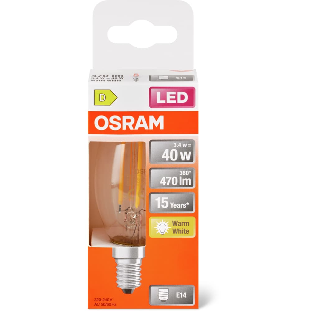 Osram Led · Light bulb · STAR CL B40 KLAR E14 - 40W • Migros Online