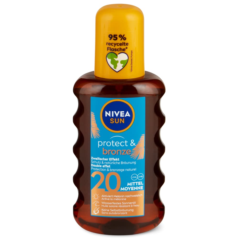 Nivea Sun Protect & Bronze · Sun Oil Spray · SPF 20, Waterproof • Migros