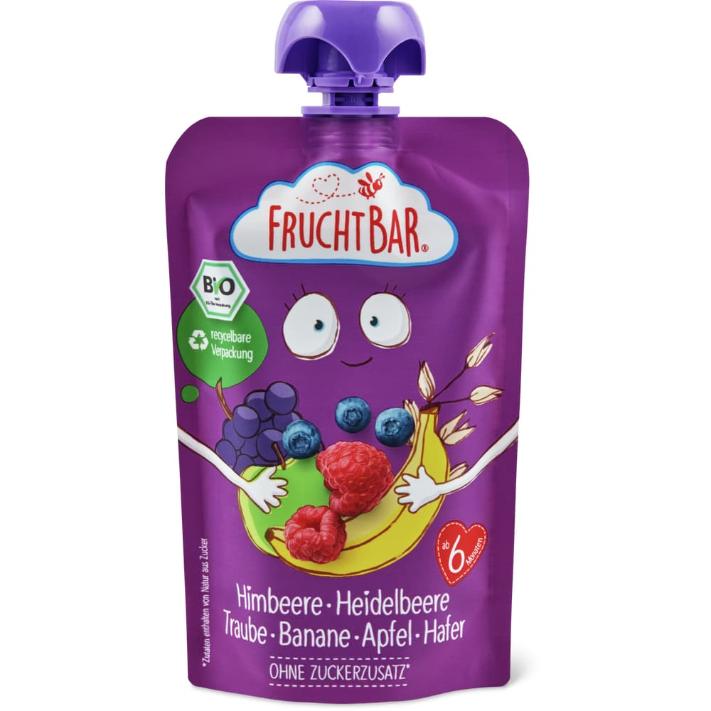 Fruchtbar Bio · Squeeze pouches for babies, raspberry, blueberry, grape ...