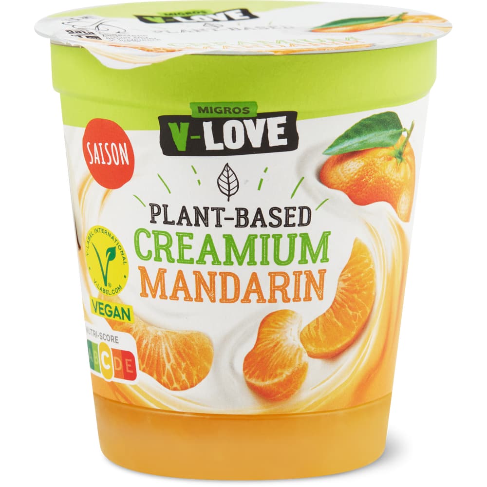 V-Love · Creamium · Mandarin, vegan, lactose free • Migros