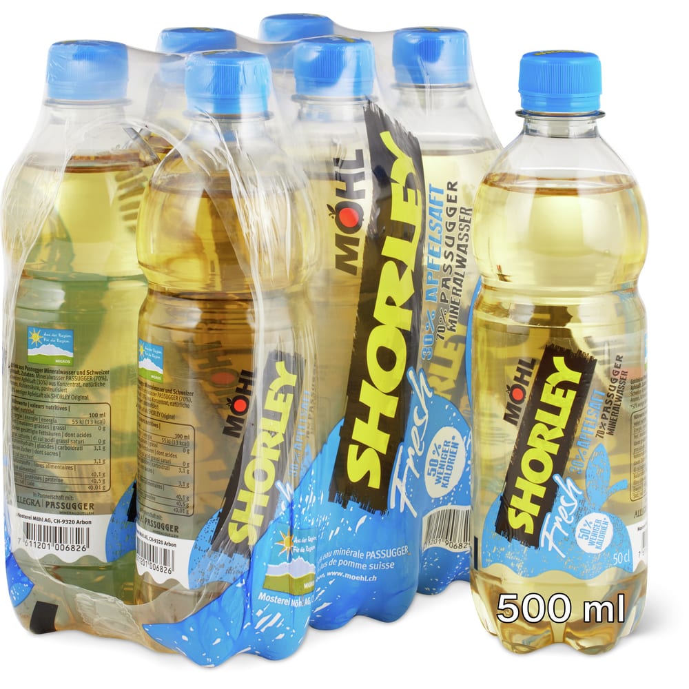 Mosterei Möhl · Shorley Fresh · With 50% Fewer Calories • Migros