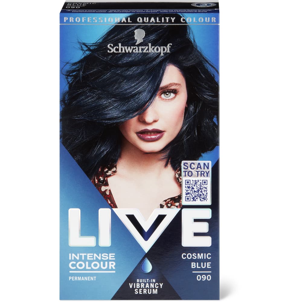 Schwarzkopf · LIVE Intense Colour Permanent Hair Dye · 90 Cosmic Blue ...