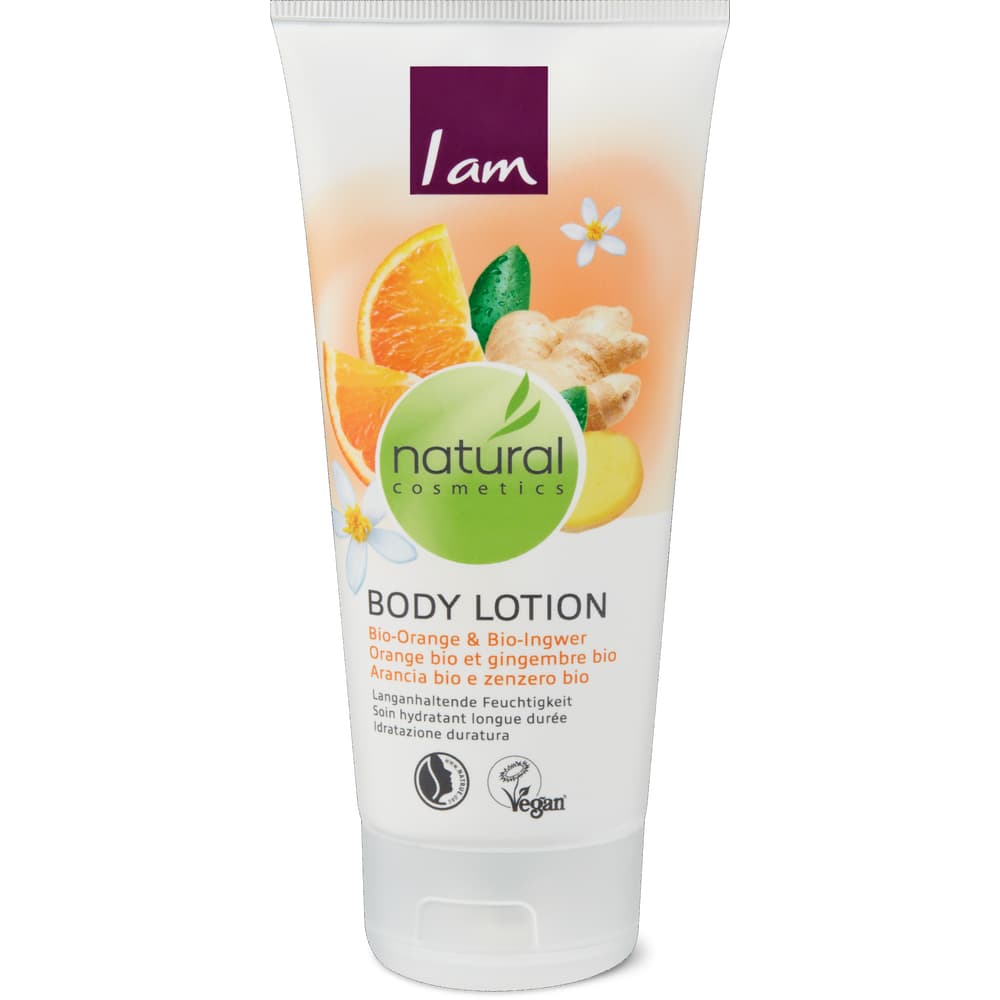 I am Natural Cosmetics · Body lotion · Orange & ginger • Migros
