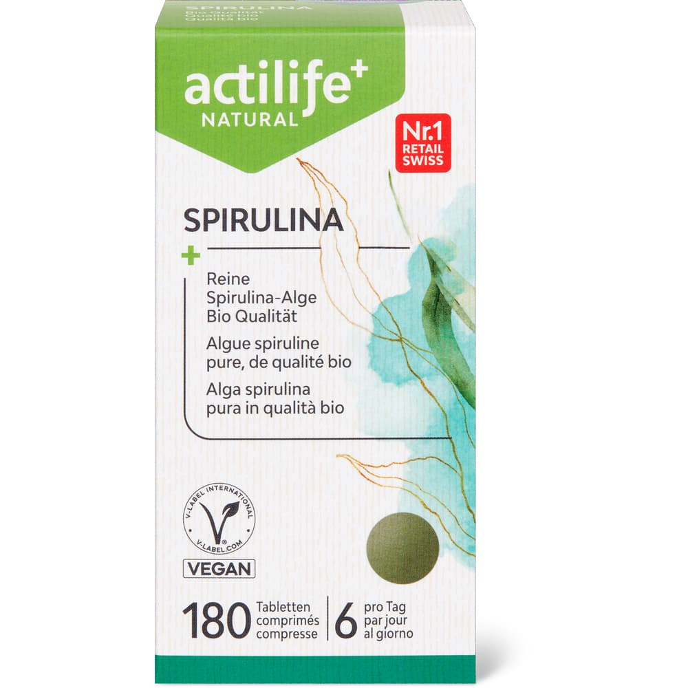 Actilife · Natural Spirulina Tablets · Bio • Migros