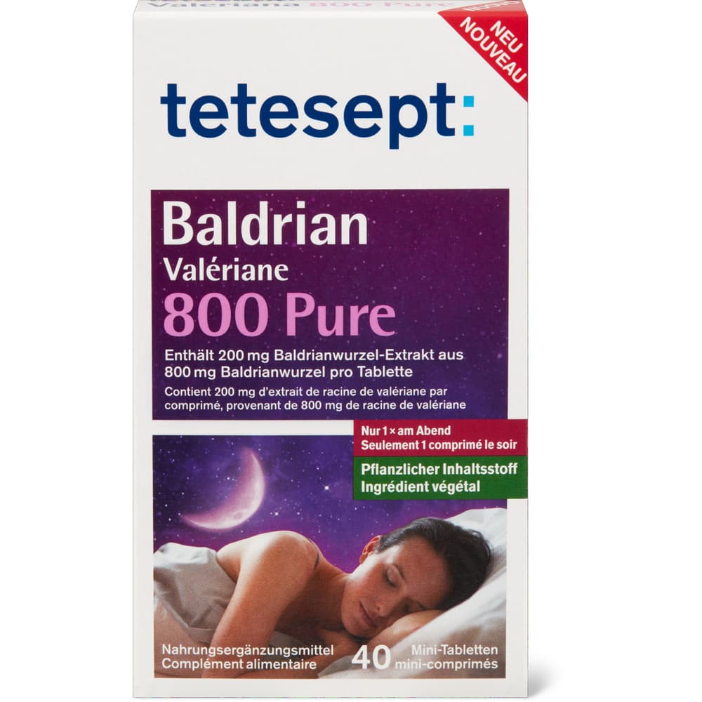 Tetesept · Tetesept Baldrian 800 Pure Mini-Tabletten • Migros