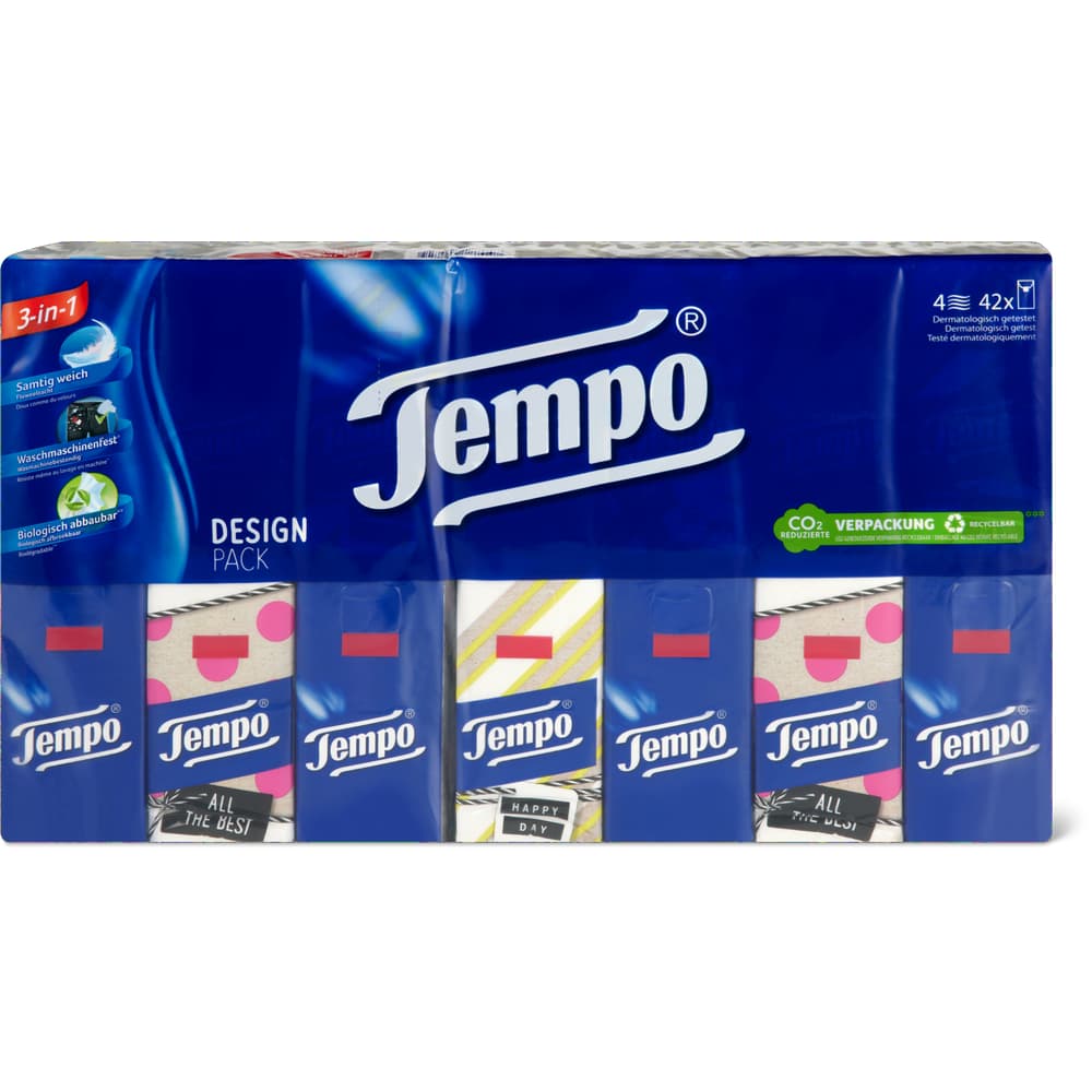 Tempo 3-in-1 · Pocket tissues · 42 x 10 sheets, 4 ply • Migros