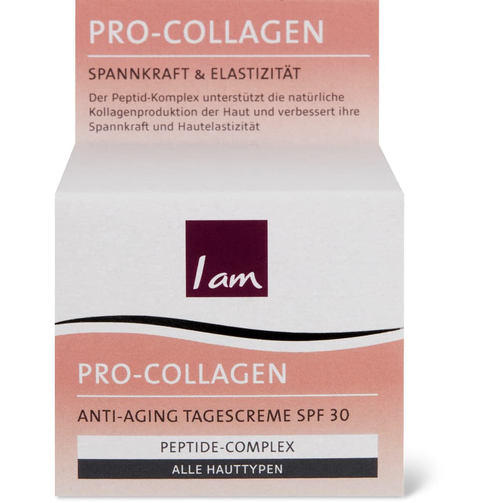 I am · Crème de jour anti-âge Pro-Collagen · IPS 30 • Migros
