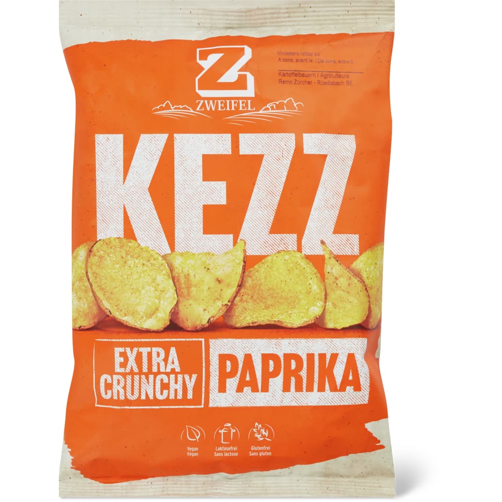 Zweifel Kezz · Kessel-Chips · Original Paprika • Migros