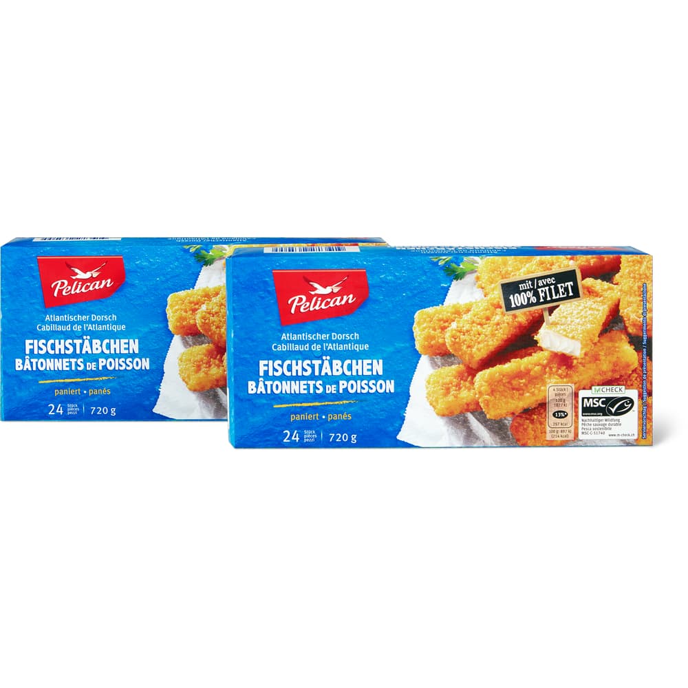 Pelican MSC · Fischstäbchen Atlantischer Dorsch · paniert - 2x24 Stück ...