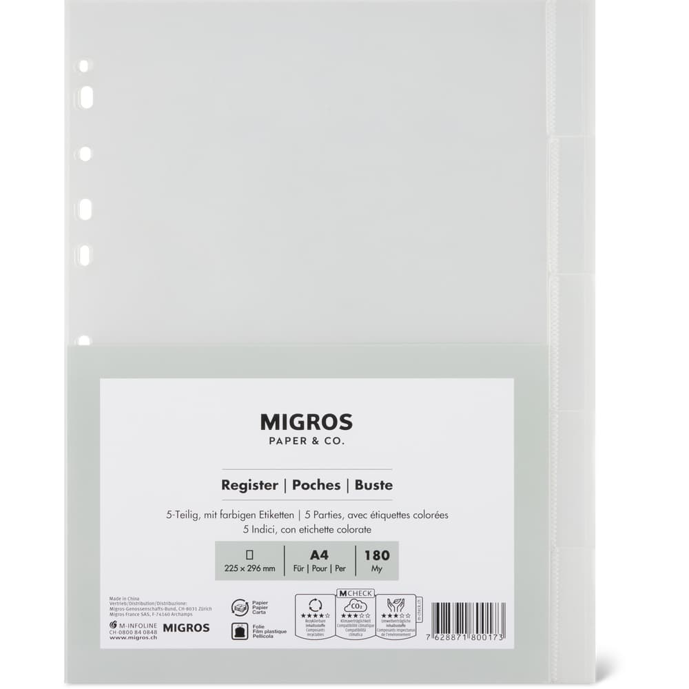 MIGROS PAPER & CO. · Indice per classatori A4 • Migros