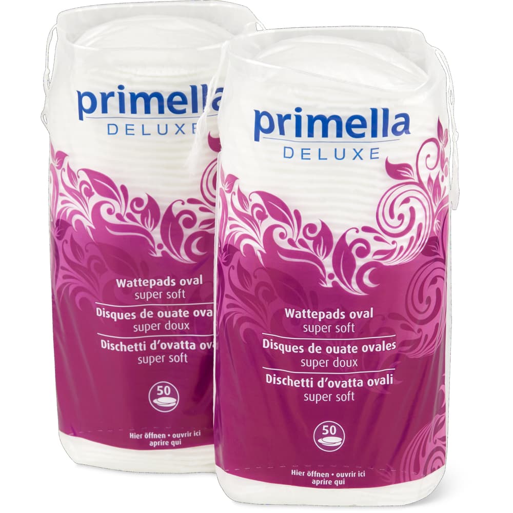 Primella Deluxe · Cotton wool discs with fleece surface • Migros
