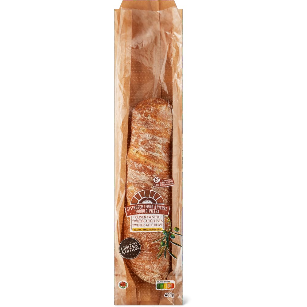 Stone-baked · Olive Twister · Light-Coloured Flour • Migros