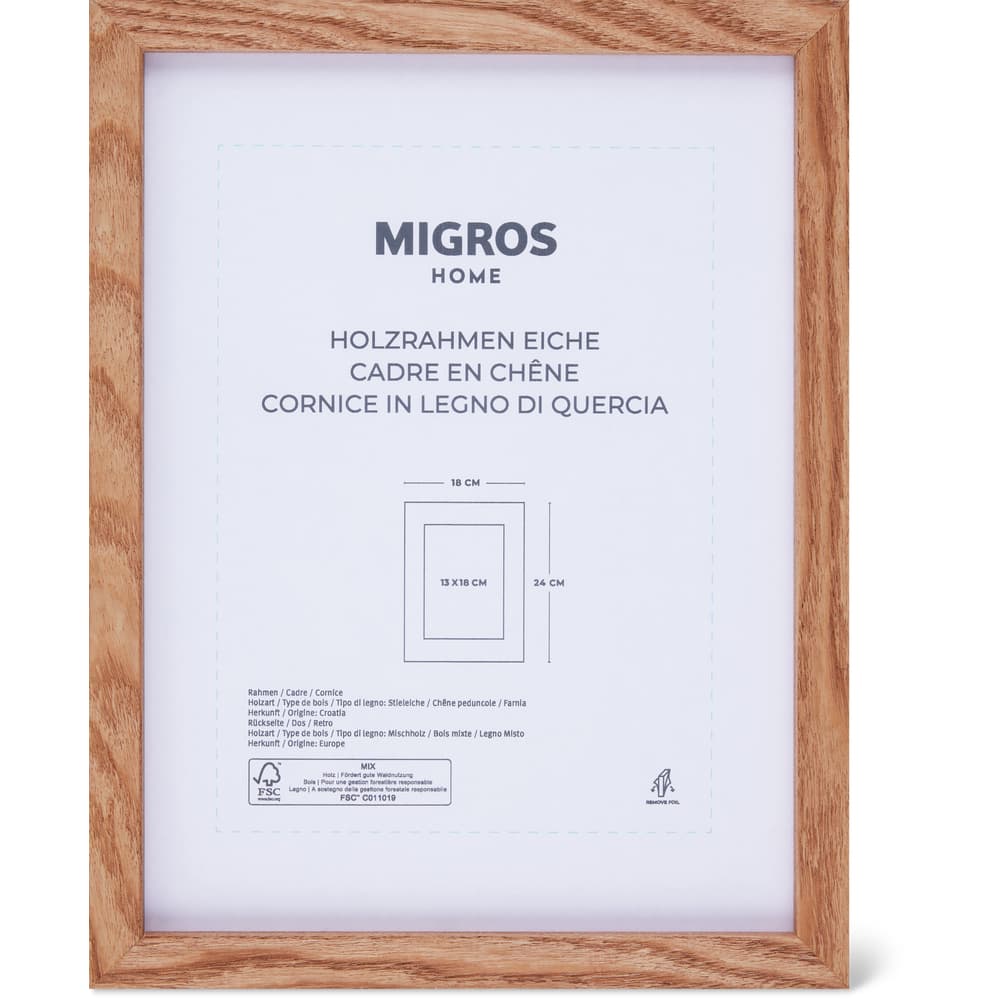 Migros Home · Oak Picture Frame · 18 x 24 cm, Natural • Migros