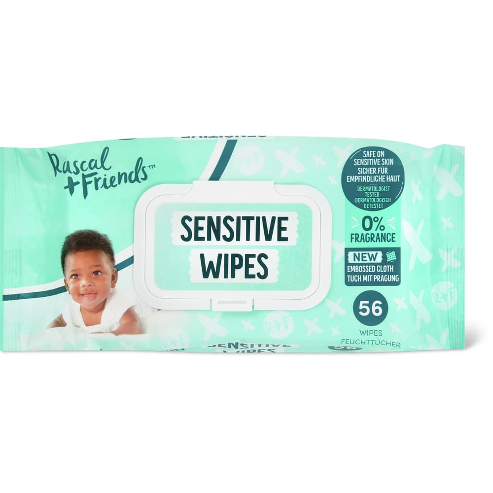 Rascal+Friends · Sensitive Wet Wipes · Fragrance-Free • Migros